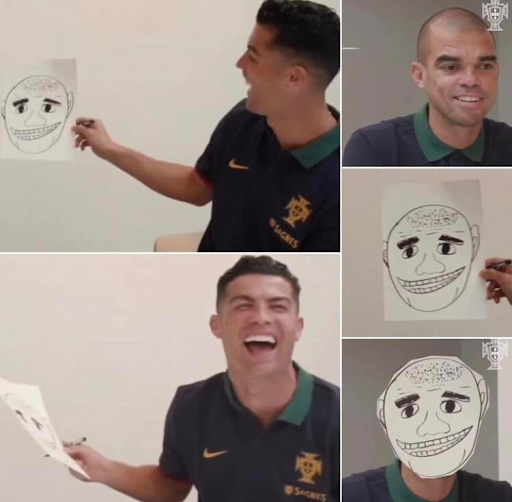 Ronaldo vẽ bạn thân Pepe: Bật cười vì chàng tuyển thủ